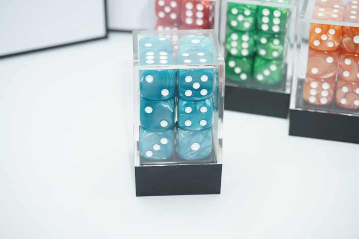 Polyhedral Custom Dice Box with Insert DND Acrylic 6 Side 12 Pcs Pearl ...