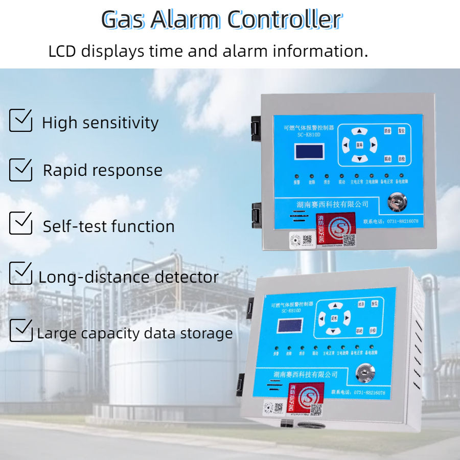 Industrial Gas Detection Alarm Control Panel 4-Channel Fixed Multi-Gas ...
