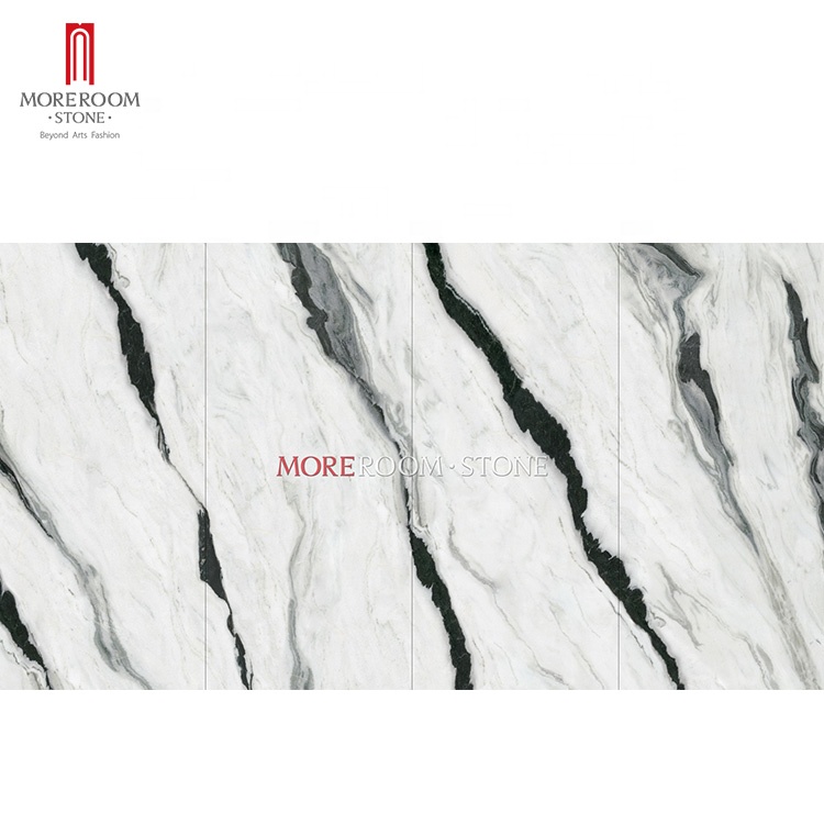 Modern Panda White Marble Sintered Stone Bathroom Cabinet