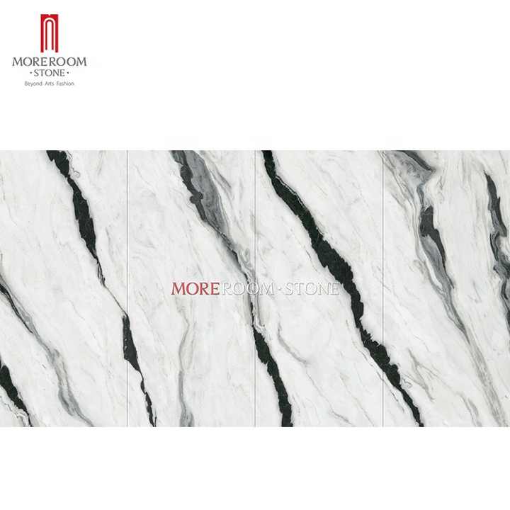 Modern Panda White Marble Sintered Stone Bathroom Cabinet Vanity Top ...