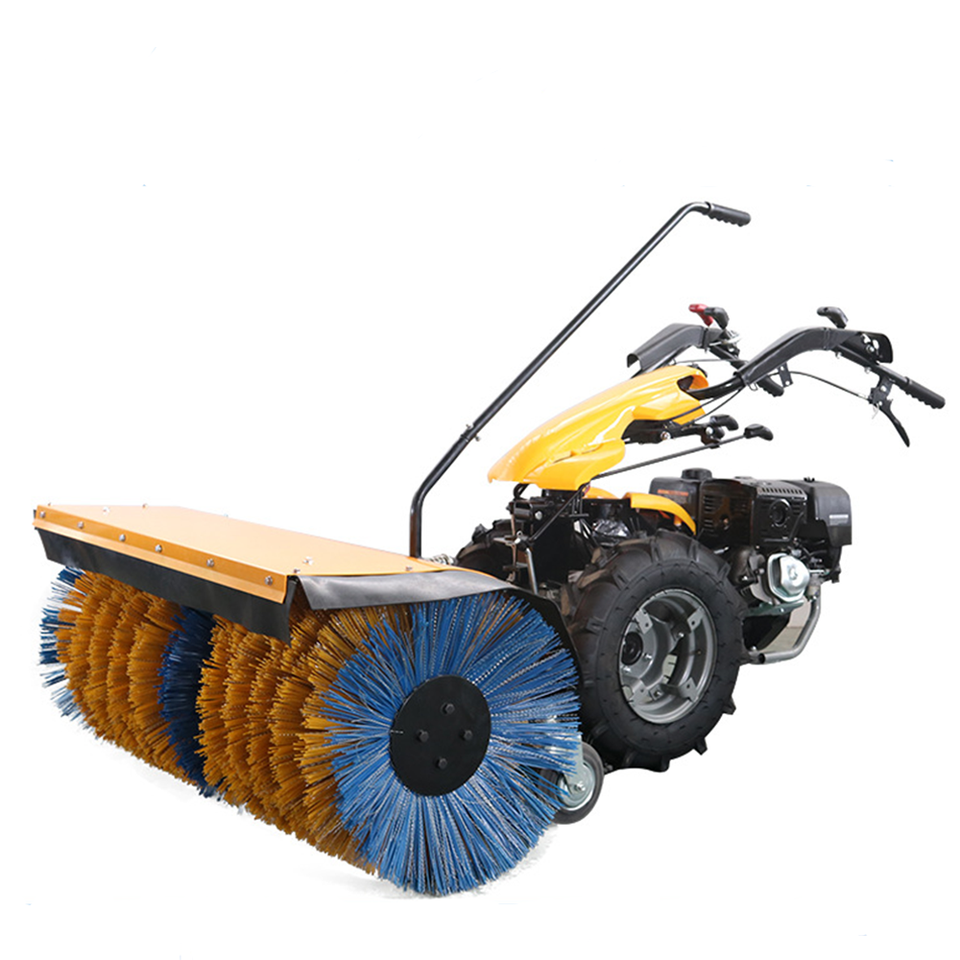 Small Walk Behind Snow Sweeper Tractor 15HP Household Snow Plow ...