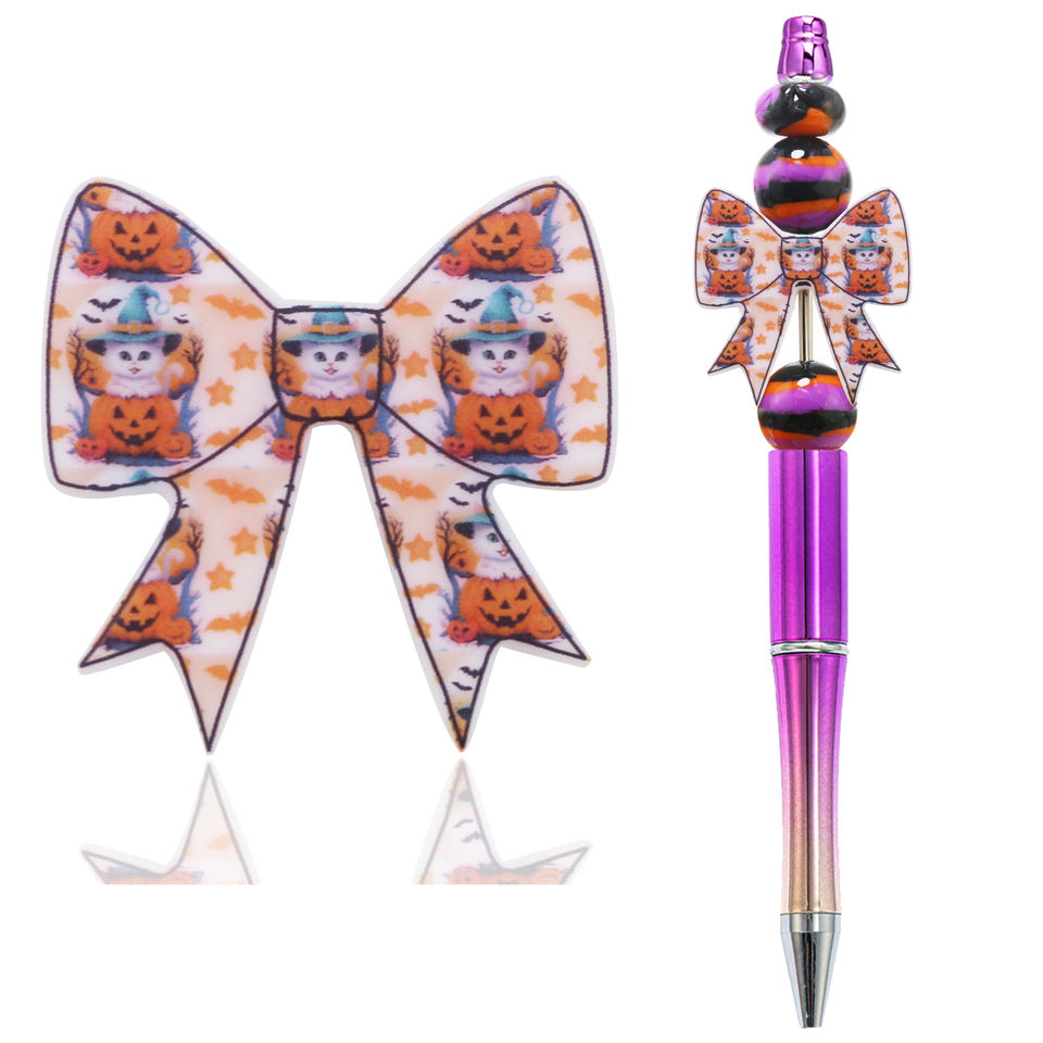 Custom SYBBeads Glowing Dark Bow Pattern Irregular Shape Silicone Focal ...