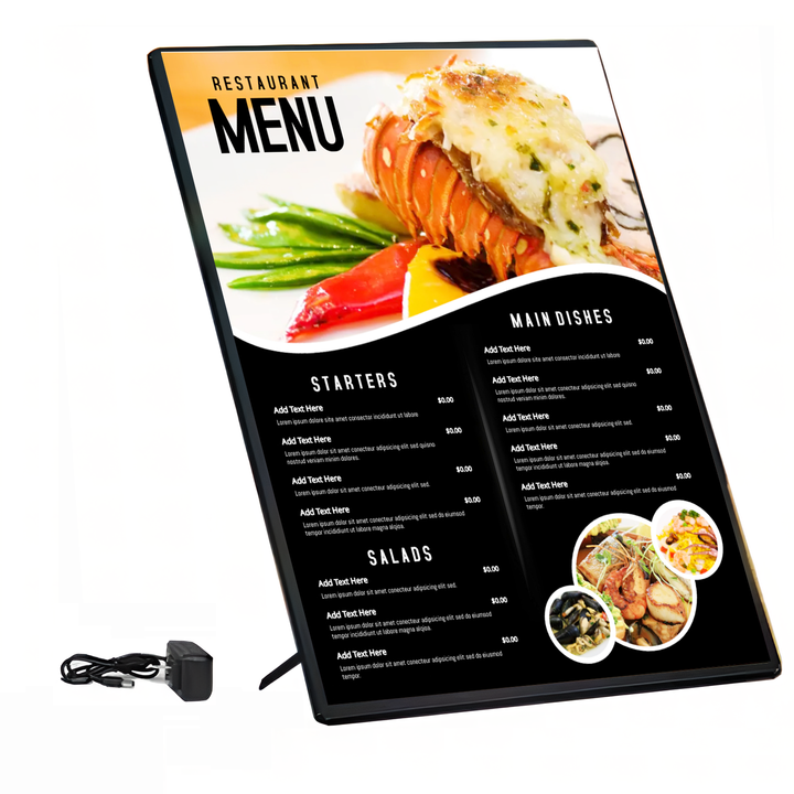 Lightbox Store Menu Window Display - Ultra Slim Advertising
