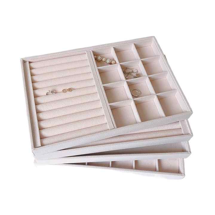 Beige Velvet Jewelry Display Tray Jewellery Plate Jewelry Shop Chain ...