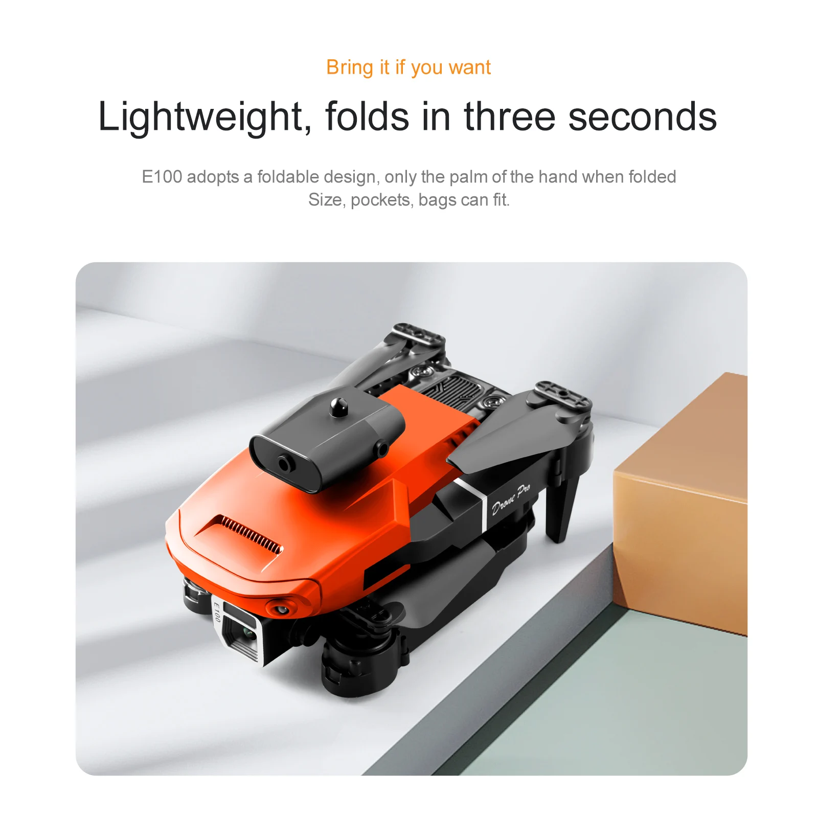 E100 Drone - 4K Dual HD Camera Optical Flow WiFi Quadcopter With Obsta ...
