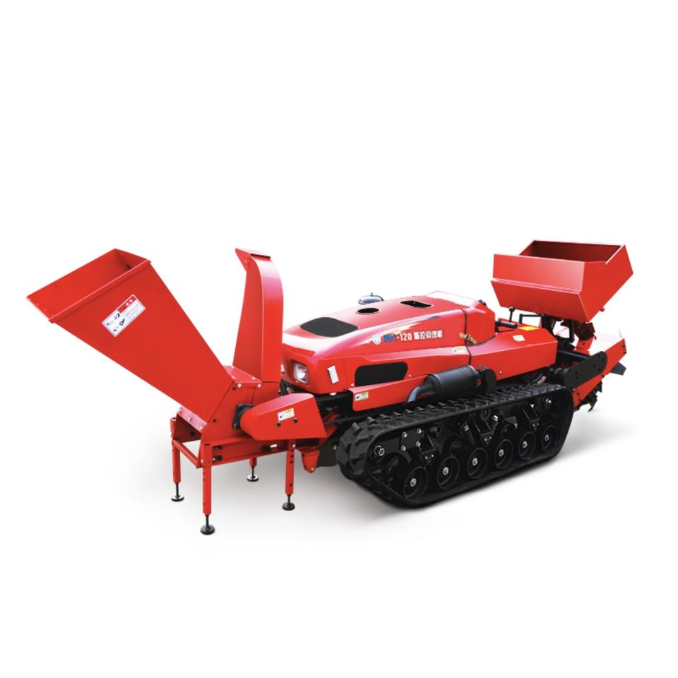 Crawler Tractor Tree Branch Shredder Machine 24/30HP 4WD Gearbox Pump ...