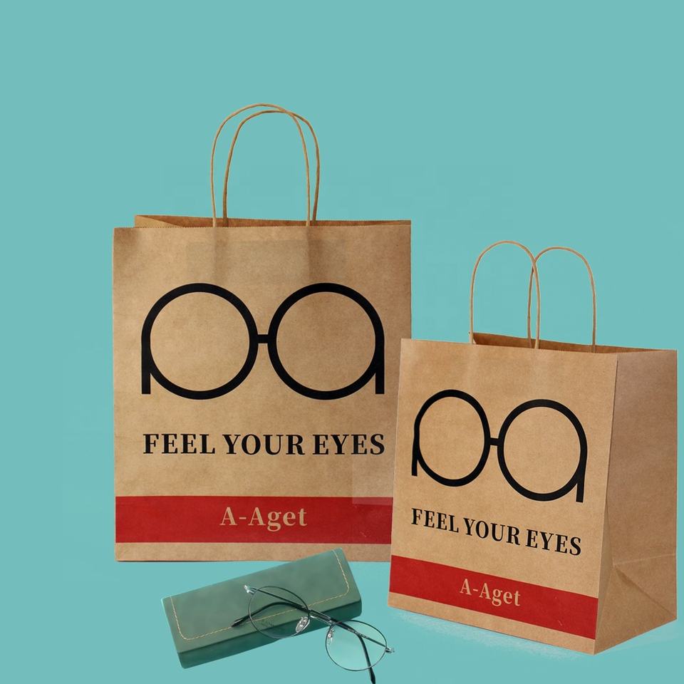 Famous Brand Shop Logo Printed Optical Paper Bag Different Size Custom ...
