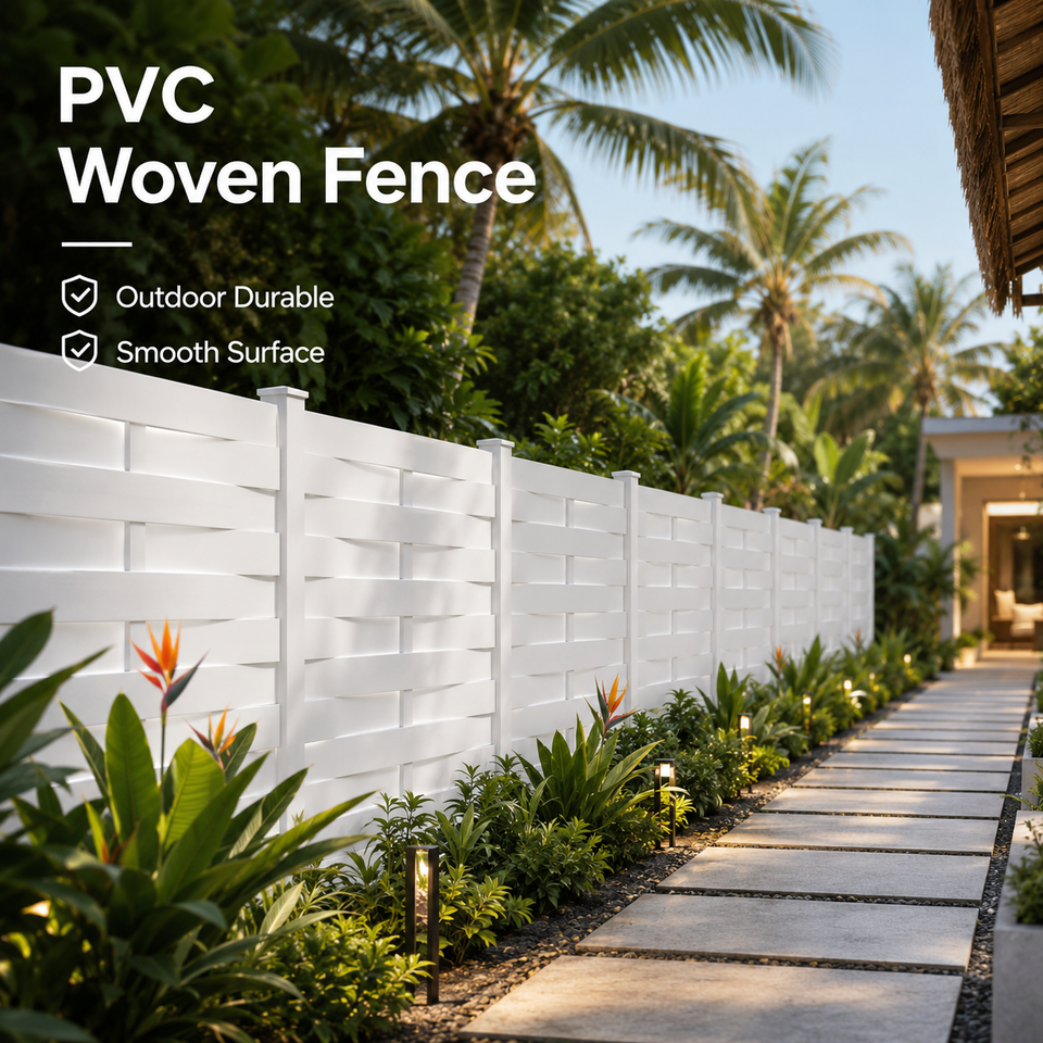 Easy Install PVC Woven Fence Privacy Fence Vinyl Fence Basket Weave ...