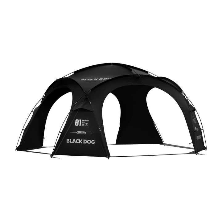 Blackdog Black Rubber Dome Tent - Ideal for Outdoor Camping