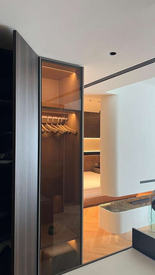 Premium Custom Embedded Walk-In Closet Luxury Wardrobe with Glass ...