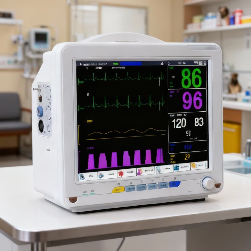 Portable Electric Plug-In Veterinary Animal ECG Monitor for Pet Dogs ...