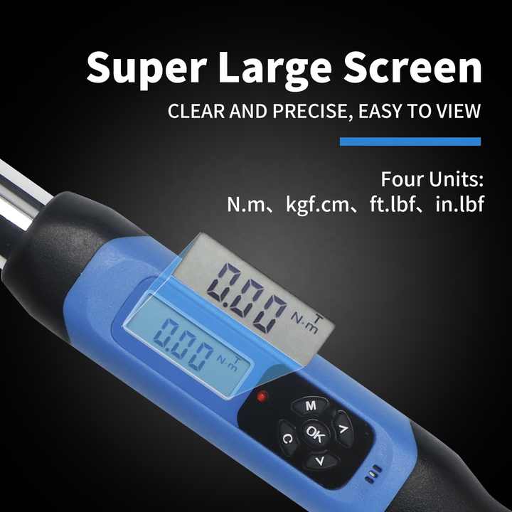 AWJ3-060(3/8) 60 N.m High Accuracy 2% Adjustable Digital Torque Wrench Bidirectional Ratchet ...