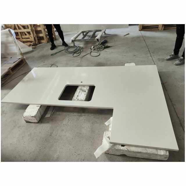 Modern Design Snow White Quartz Kitchen Countertop Stylish Artificial ...