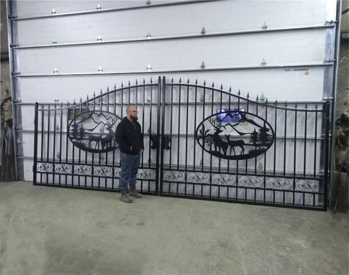 Entrance Gates Modern Steel Door /14ft Tree Wrought Iron Gate /Steel ...