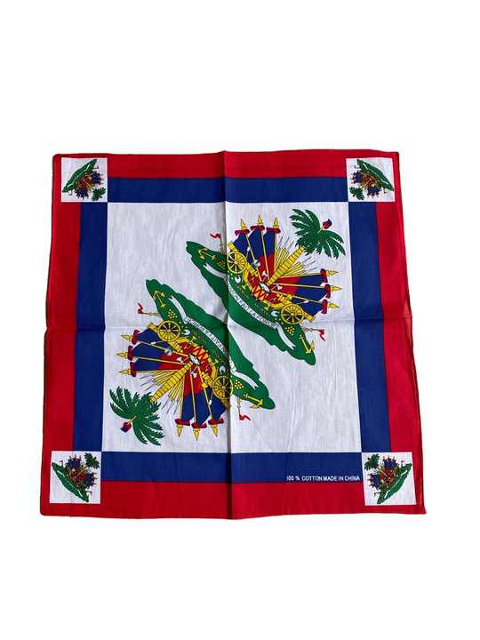 Stylish Haitian Flag Bandana - Cotton Country Flag Scarf