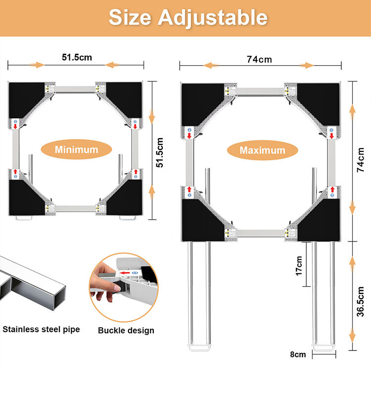 Washing Machine Base Stacking Kit for Washer and Dryer with Towel Bar ...