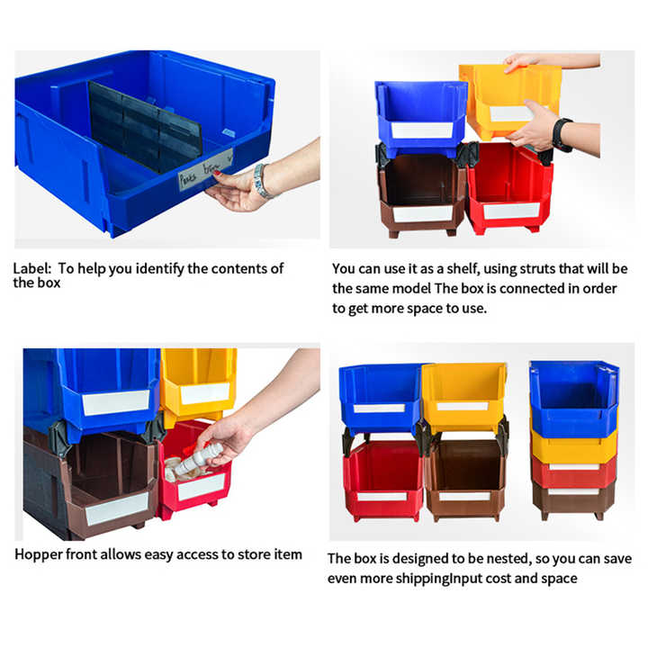 Stackable Storage Bins Wall Mounted Hanging Bins Parts Storage ...