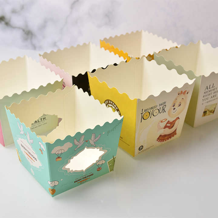 White Card Paper Disposable Packaging Carton for Pastries Cake Sesame ...