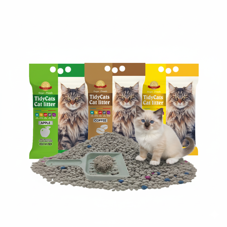 Super Clumping Eco-Friendly Ball Shape Bentonite Cat Litter 5L for Long ...