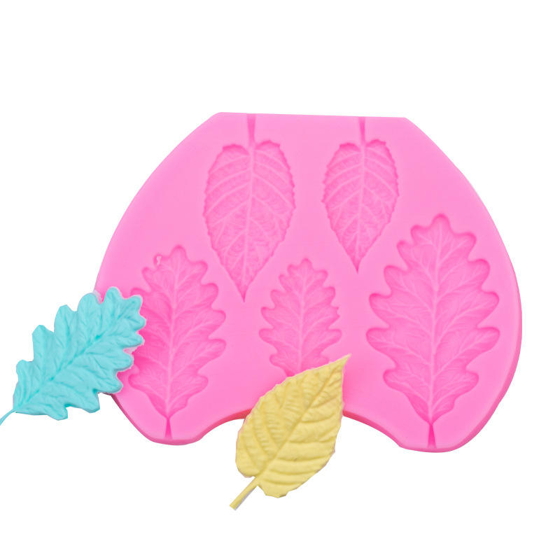 Irregular Shape 3D 5 Fern Rose Leaves Graphic DIY Silicone Cake Fondant ...