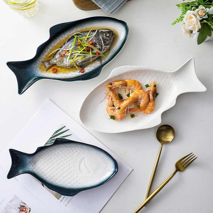 Fish Shaped Serving Platter - Creative Ceramic Dish