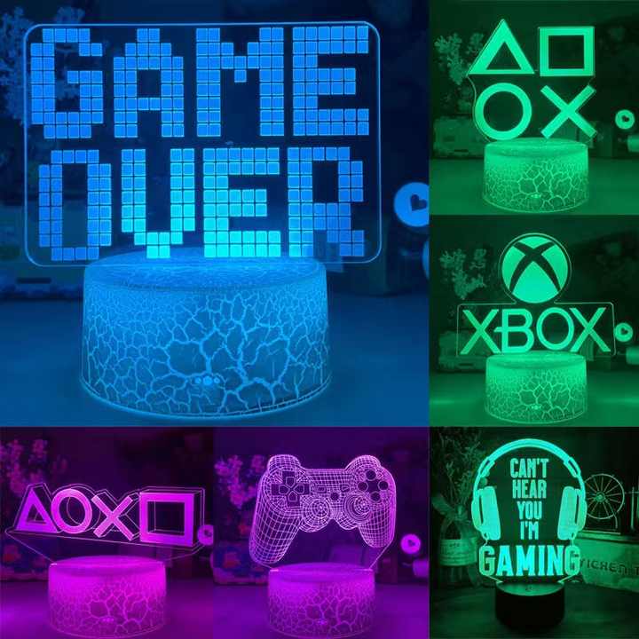 Customized 3D Game Room Desktop Lamp Game Console Icon LED Bedside ...