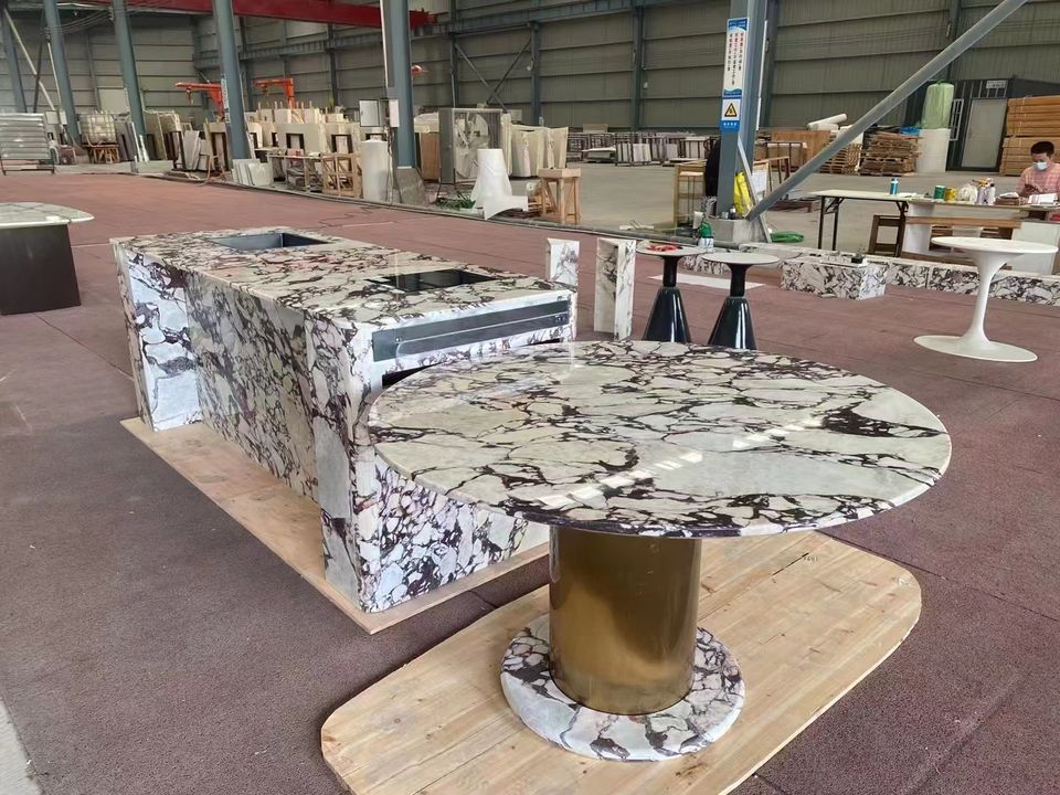 Goldtop Wholesale Purple Calacatta Viola Stone Marble Dining Table ...