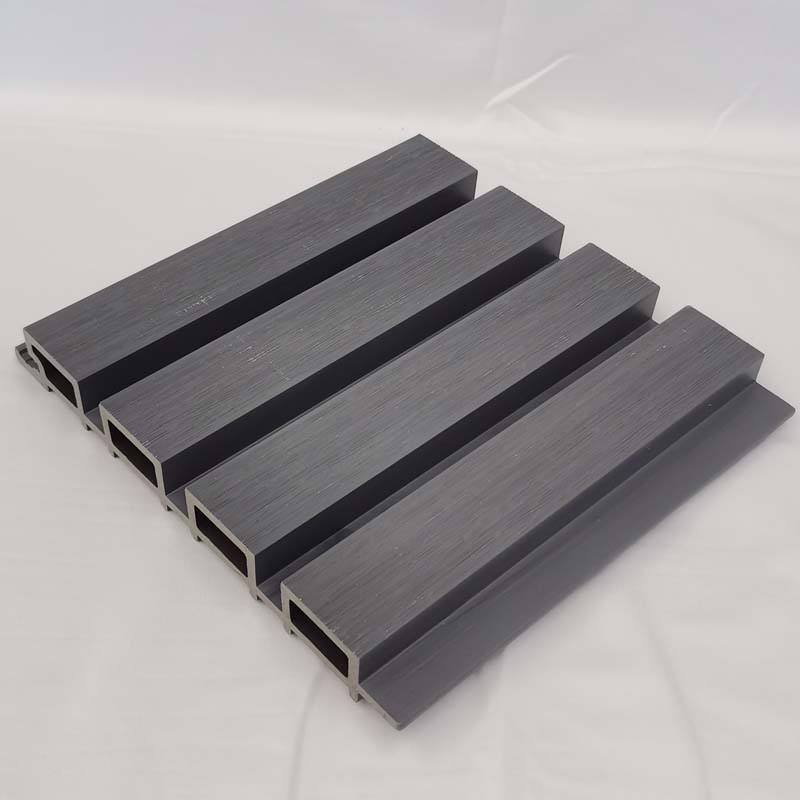Grey Color Facade Cladding Fireproof WPC Composite Wall Siding Fluted ...