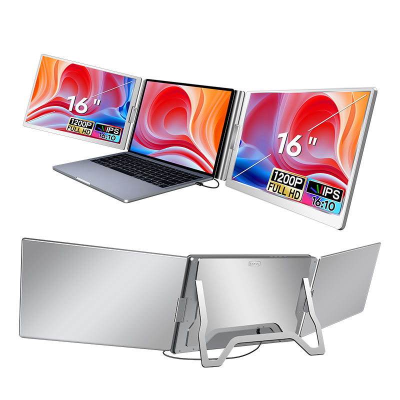 2025 Portable Monitor 16" Dual Screen Monitor Laptop Monitor 1 Cable ...