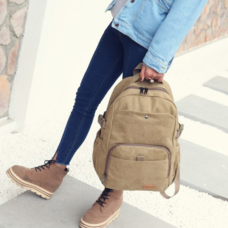 Simple Style Boy Canvas Trendy School Bag Bookbag School Backpack For ...
