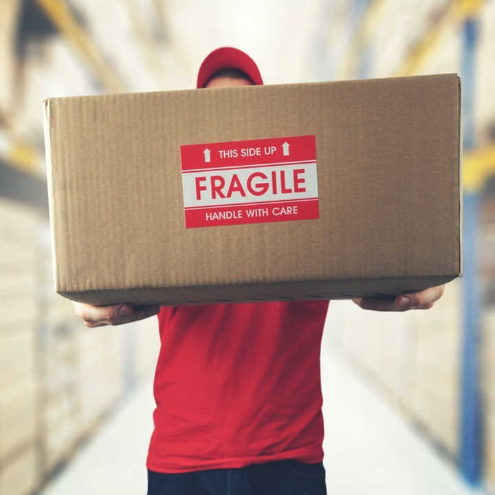 Red Heat Sensitive Fragile Shipping Label Adhesive Sticker for ...