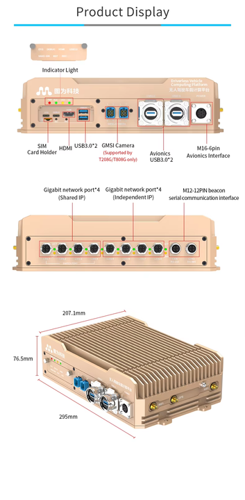 IP65 Edge Computing AI Gateway AI Box M12 network WIFI 4G 5G NVIDIA ...