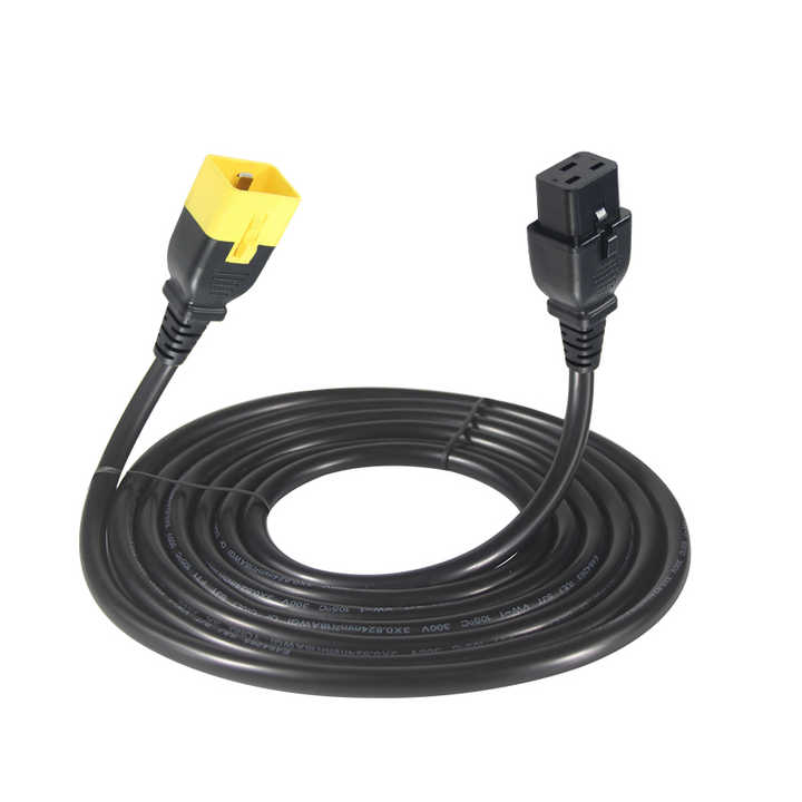 Yellow Lock Connector Iec 60320 C20 Male to C19 Female Power Cord ...
