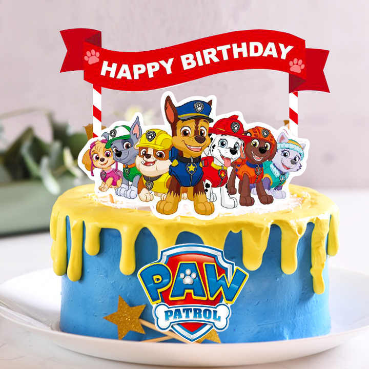 4pcs Happy Birthday Cake Topper Cartoon Character Printed Cake Topper ...