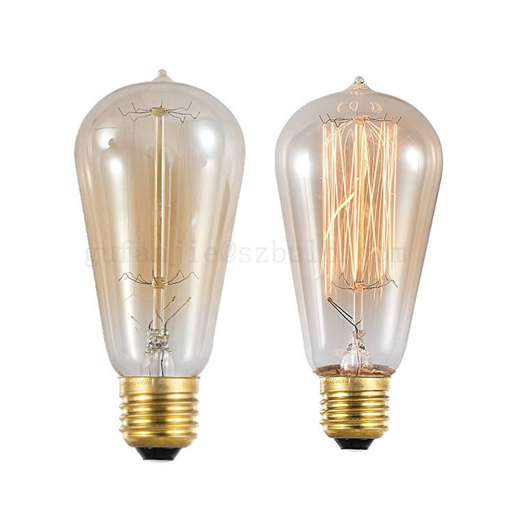 60W Edison Bulb Light - Retro Incandescent with Brass Base