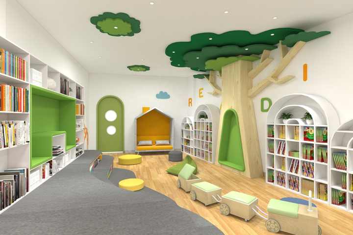 Pre School Furniture Set - Modern Library Bookshelves