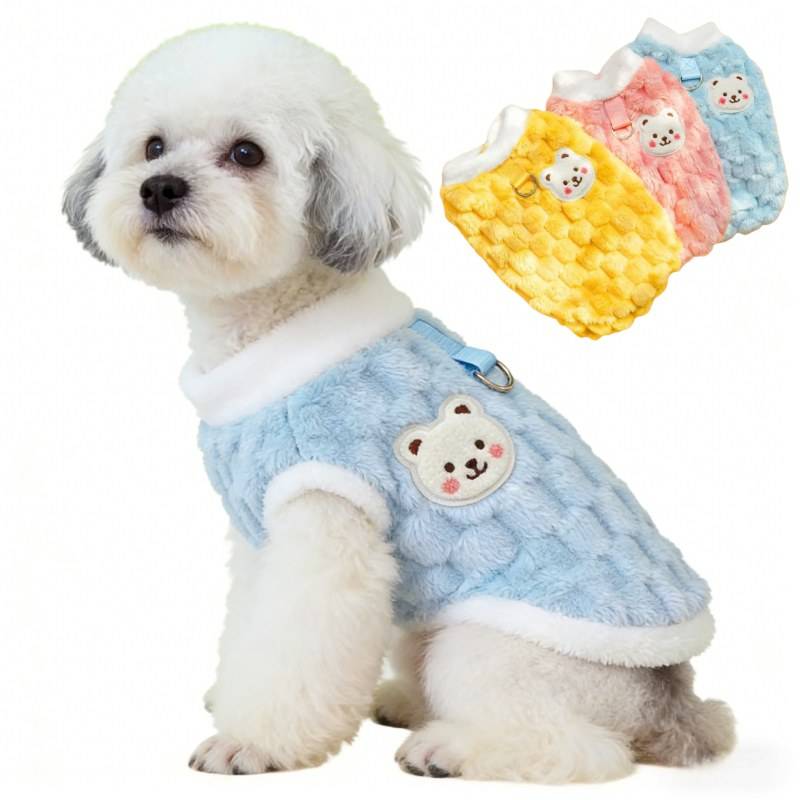 Custom Logo Thickened Warm Polyester Fiber Pet Clothes Fluffy Dog Vests ...