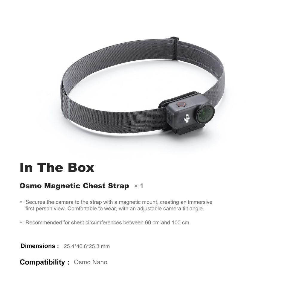 DJI Osmo Magnetic Chest Strap Secure Fit for Osmo Nano/Osmo Action ...