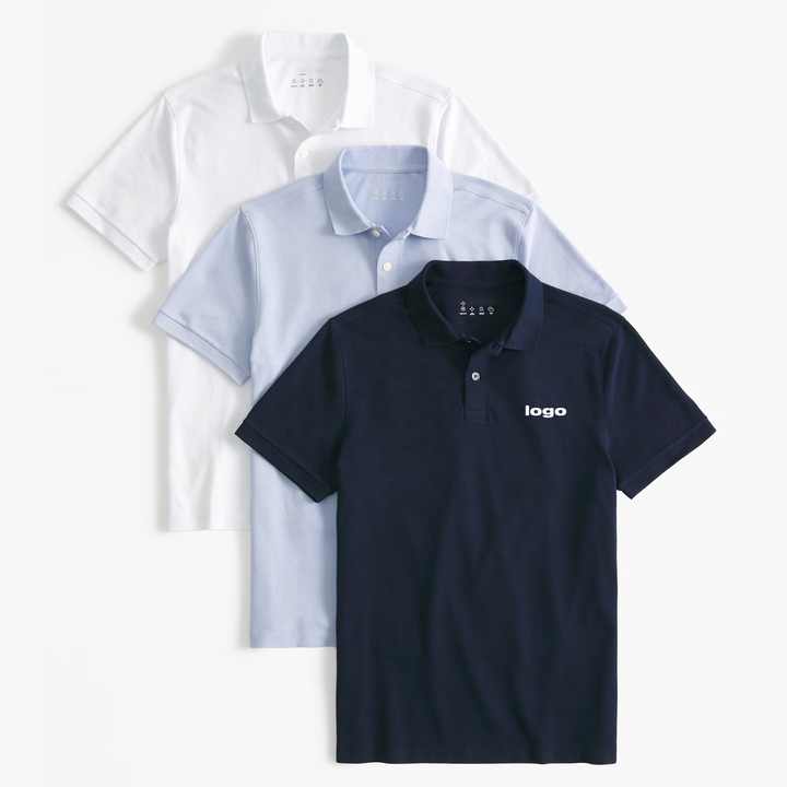 Custom High Quality Embroidered Logo Solid Color Polo Shirts