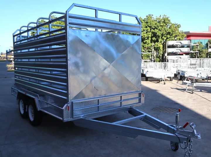 12X6ft Tandem Cattle Crate Trailer 4500KG Load Cattle Cage Trailer ...