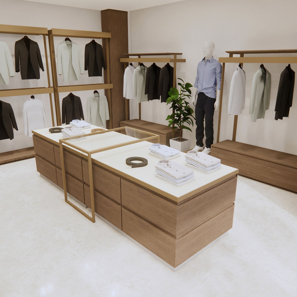 One-Stop Design Creative Custom Clothing Rack Apparel Retail Clothes ...