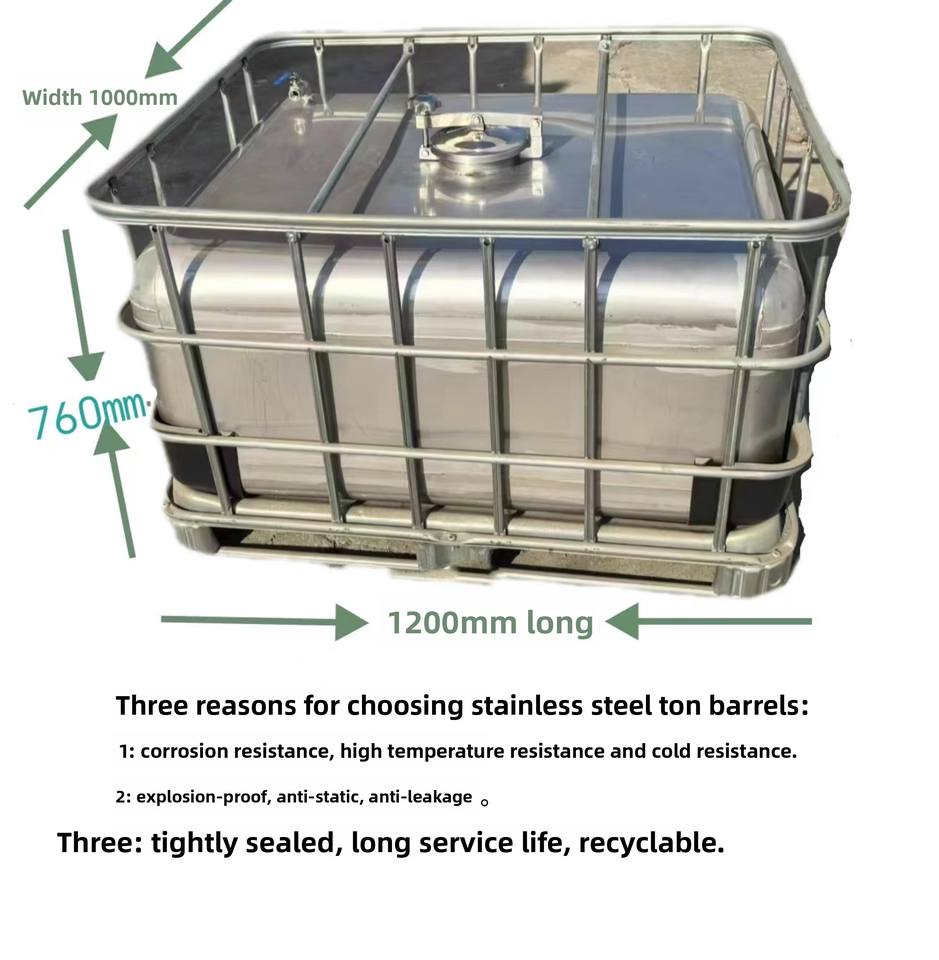 304 Stainless Steel Anti-Rust IBC Tank 1000L Diesel Barrel Storage with ...