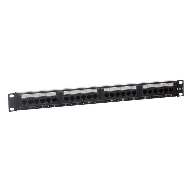 24 Ports 1U Rack Moutable Cat6 UTP Patch Panel with Bracket
