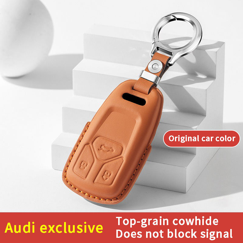 Car Key Cover Suitable for Audi S4, Made of Top-grain Cowhide, High-end ...