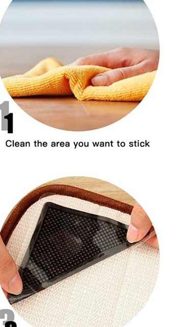 Rug Carpet Mat Grippers - Non Slip, Reusable, and Washable
