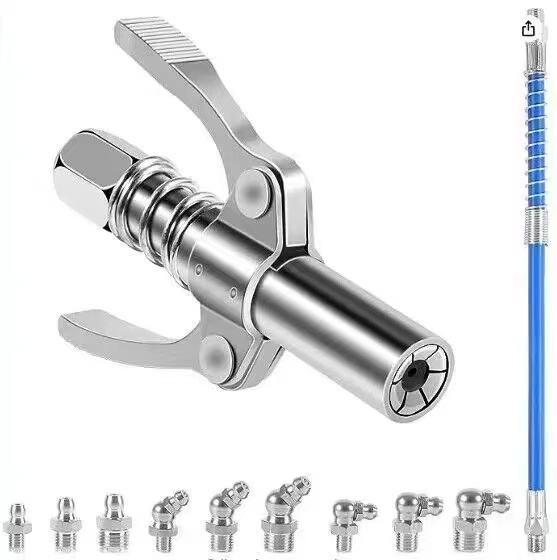 10000 PSI Double Handle Quick Release Grease Nozzle Lock Type