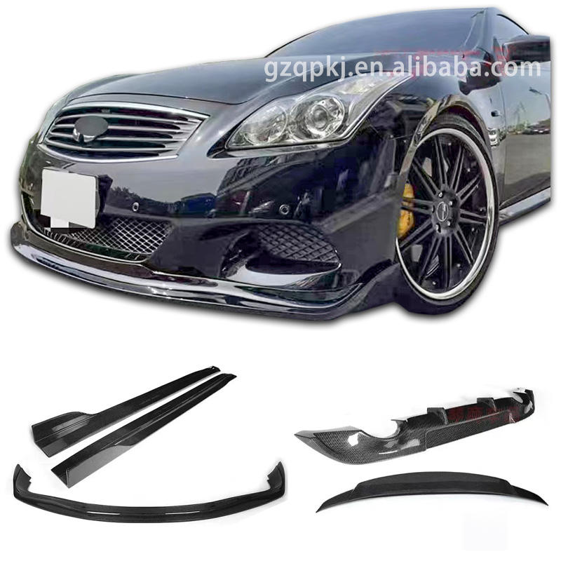 Infiniti G37 Body Kit - Carbon Fiber Front Lip & Side Skirts