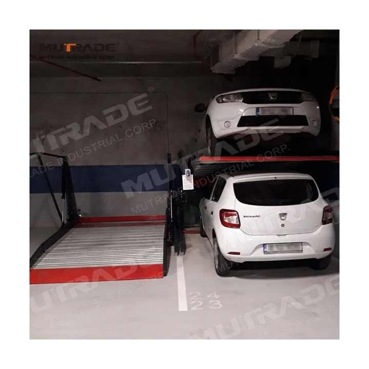Vertical Low Ceiling Home Parking Garage Tilting 2 Post Car Parking ...