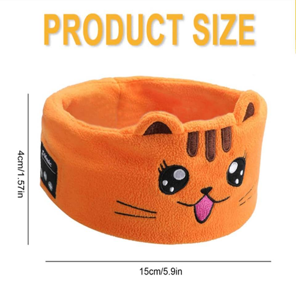 Kids Wireless Over-Ear Headphones Cute Animal Design Sleep Headband ...