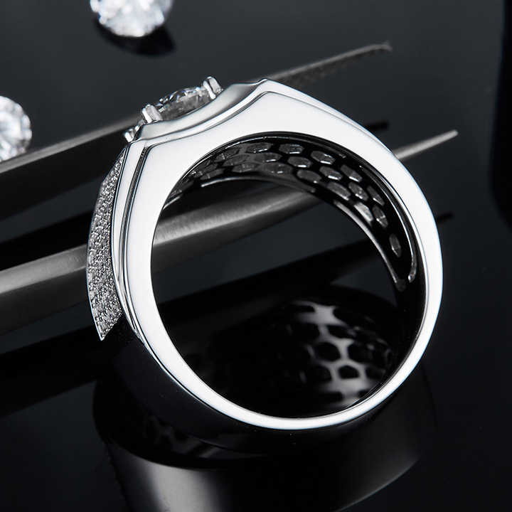 Wholesale S925 Diamonds Jewellery 1ct 2ct 3ct Moissanite Men Ring With ...